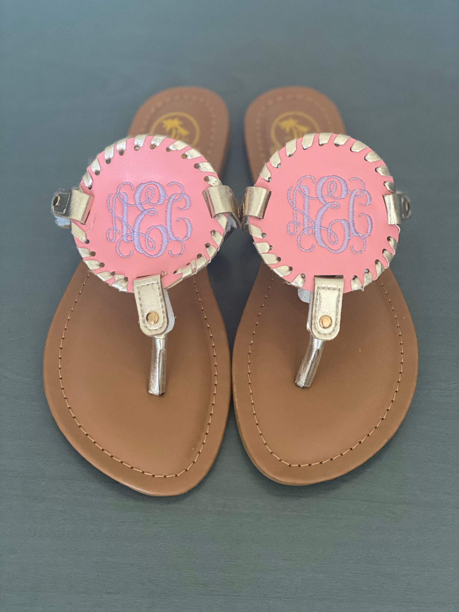 Girls Personalized Medallion Sandals/ Medallion Sandals | Etsy
