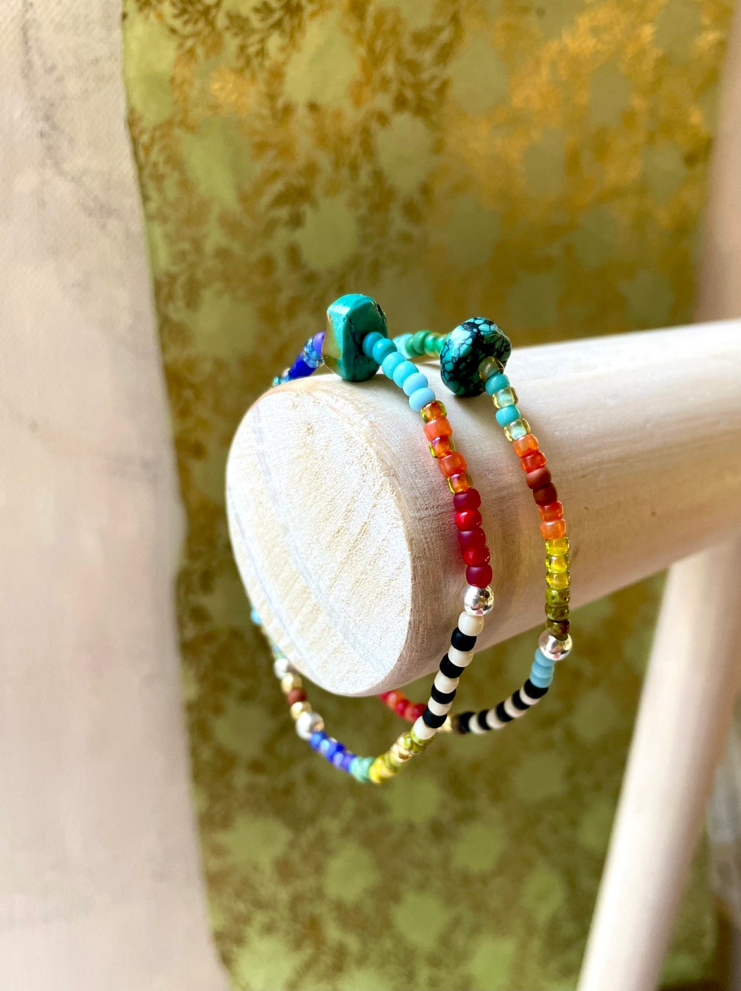 Colorful Beaded Bracelet •multicolor FUN Seed Bead Bracelet • Stackable ...