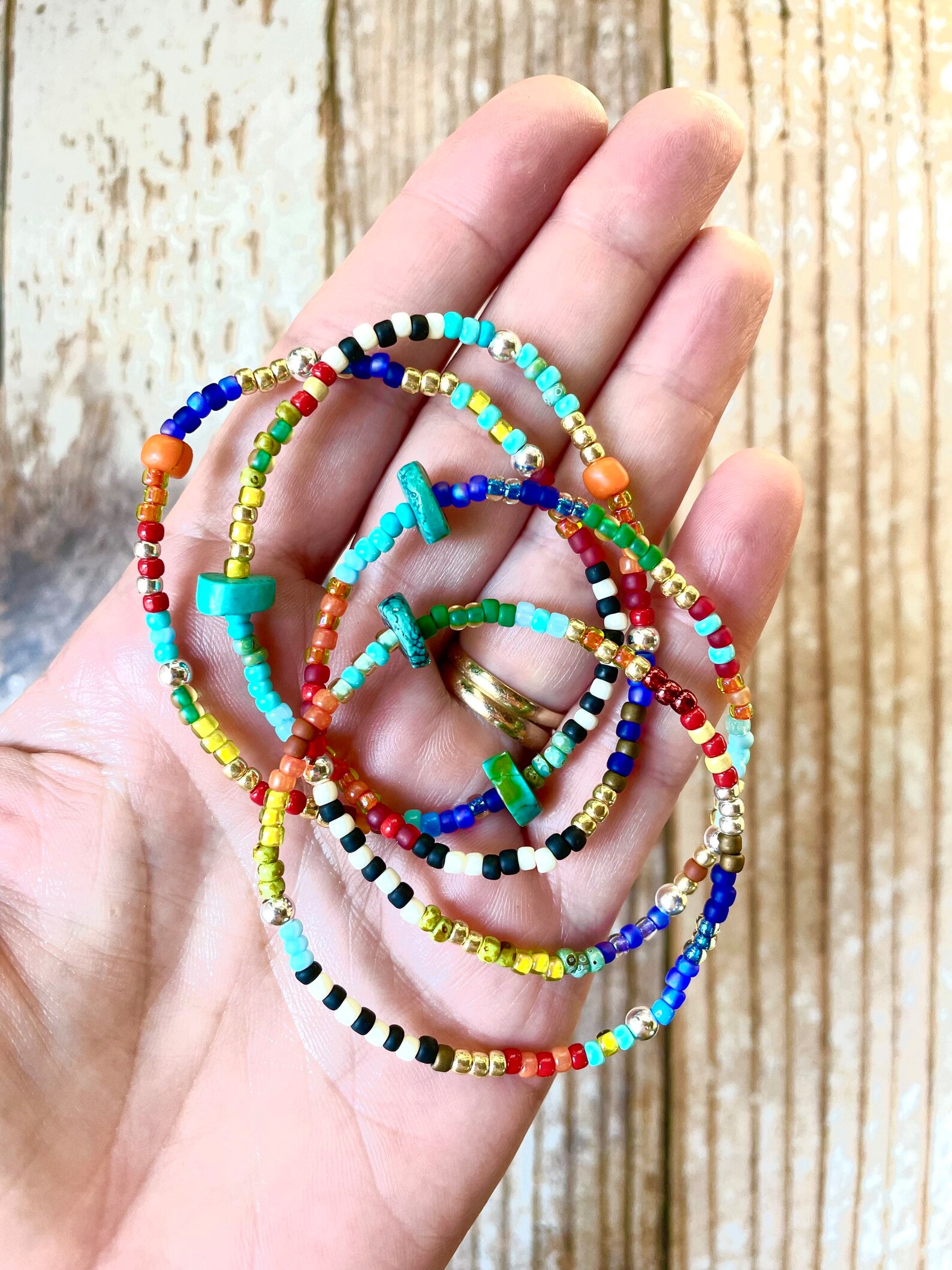 Colorful Beaded Bracelet •multicolor FUN Seed Bead Bracelet • Stackable ...