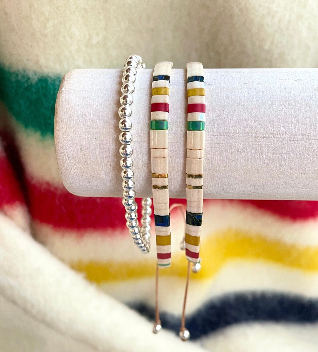 RETRO Colorblock Hudson Bay Tile Bracelet! • Colorful Friendship ...