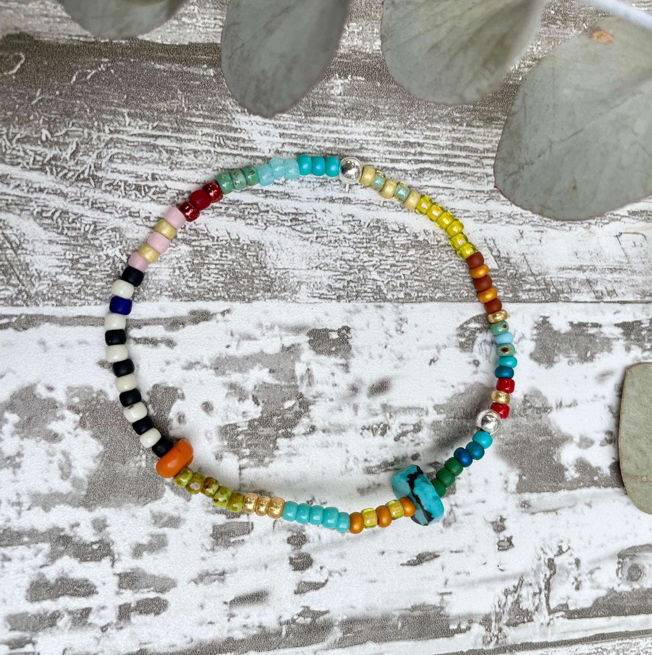 Colorful Beaded Bracelet •multicolor FUN Seed Bead Bracelet • Stackable ...
