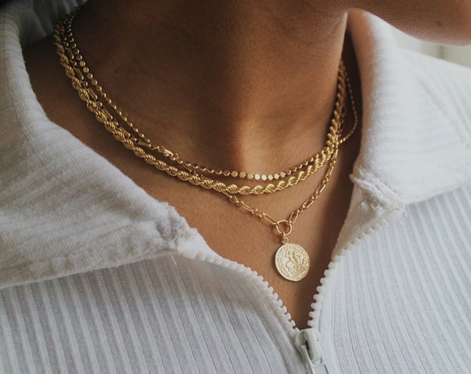 24K GOLD NECKLACE Gold Twisted Rope Chain Necklace Thick - Etsy