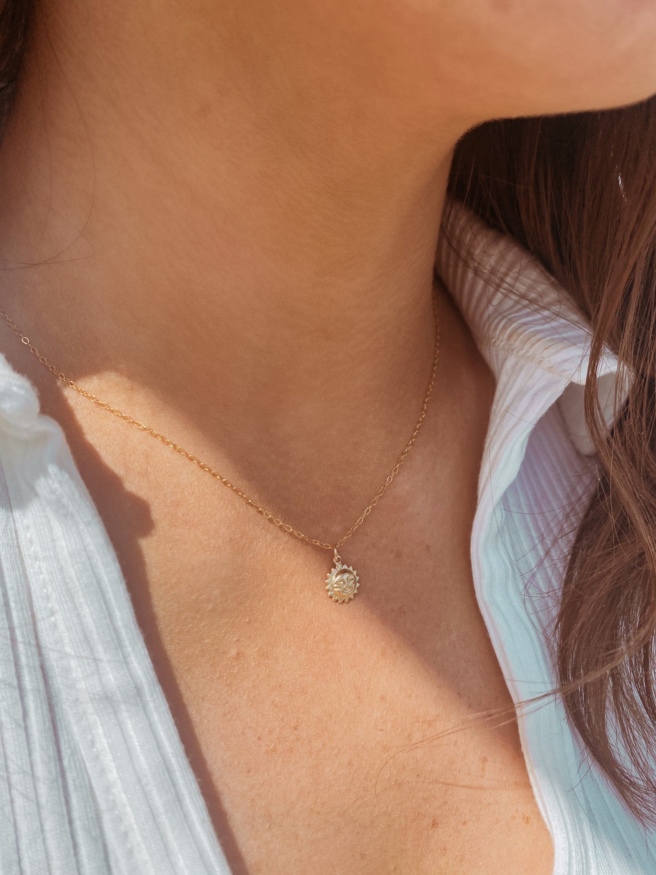 14k Gold Charm Necklace Gold Necklace Necklace For Woman | Etsy