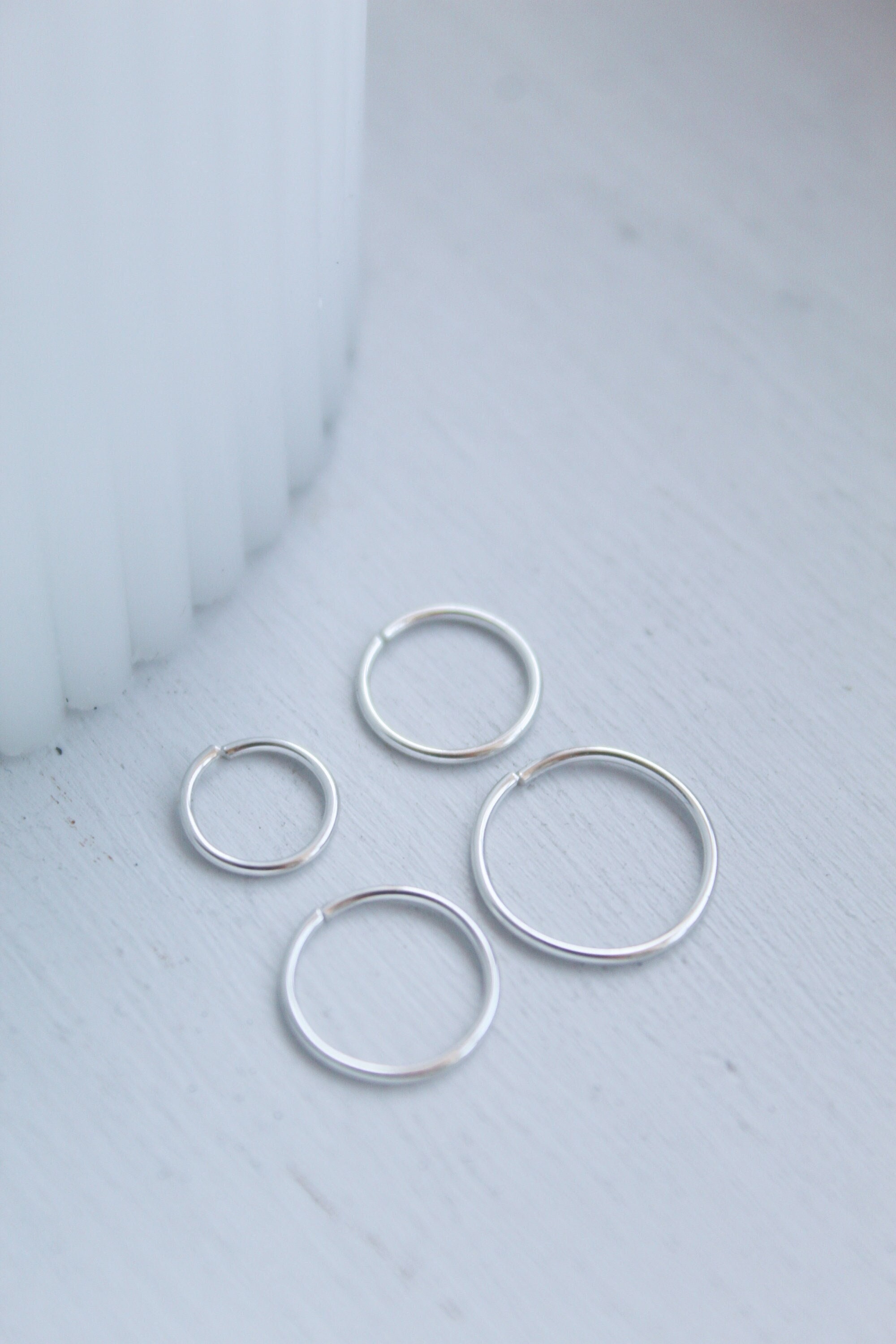 Sterling Silver Nose Ring Hoop, Silver Nose Ring, Nose Hoop, Thin Nose ...