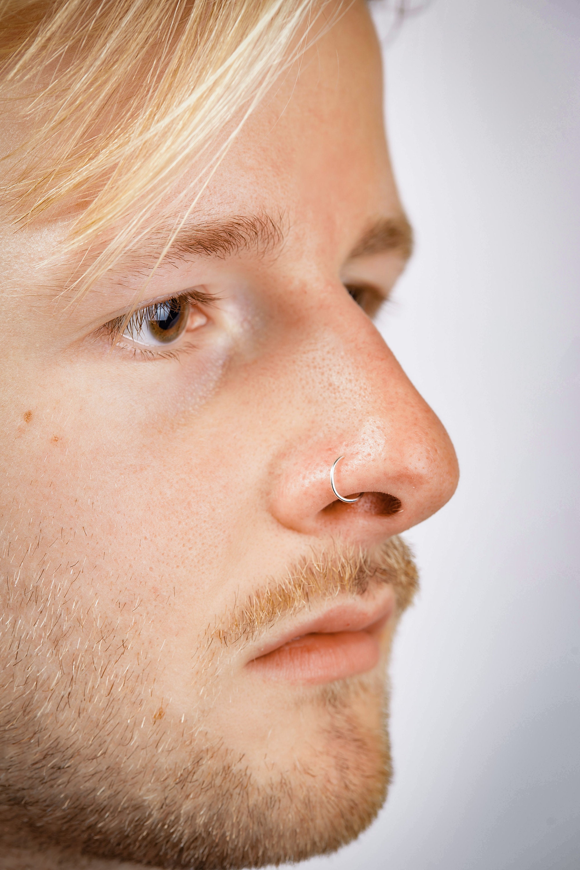 Sterling Silver Nose Ring Hoop, Silver Nose Ring, Nose Hoop, Thin Nose ...