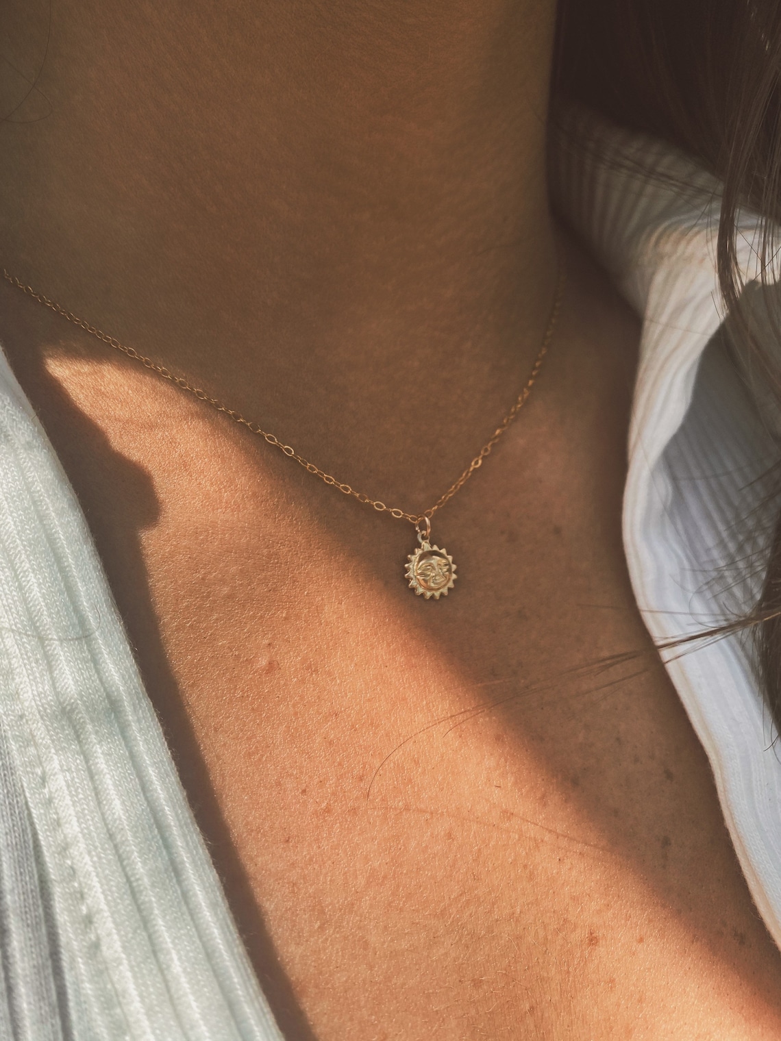 14k Gold Charm Necklace Gold Necklace Necklace For Woman | Etsy