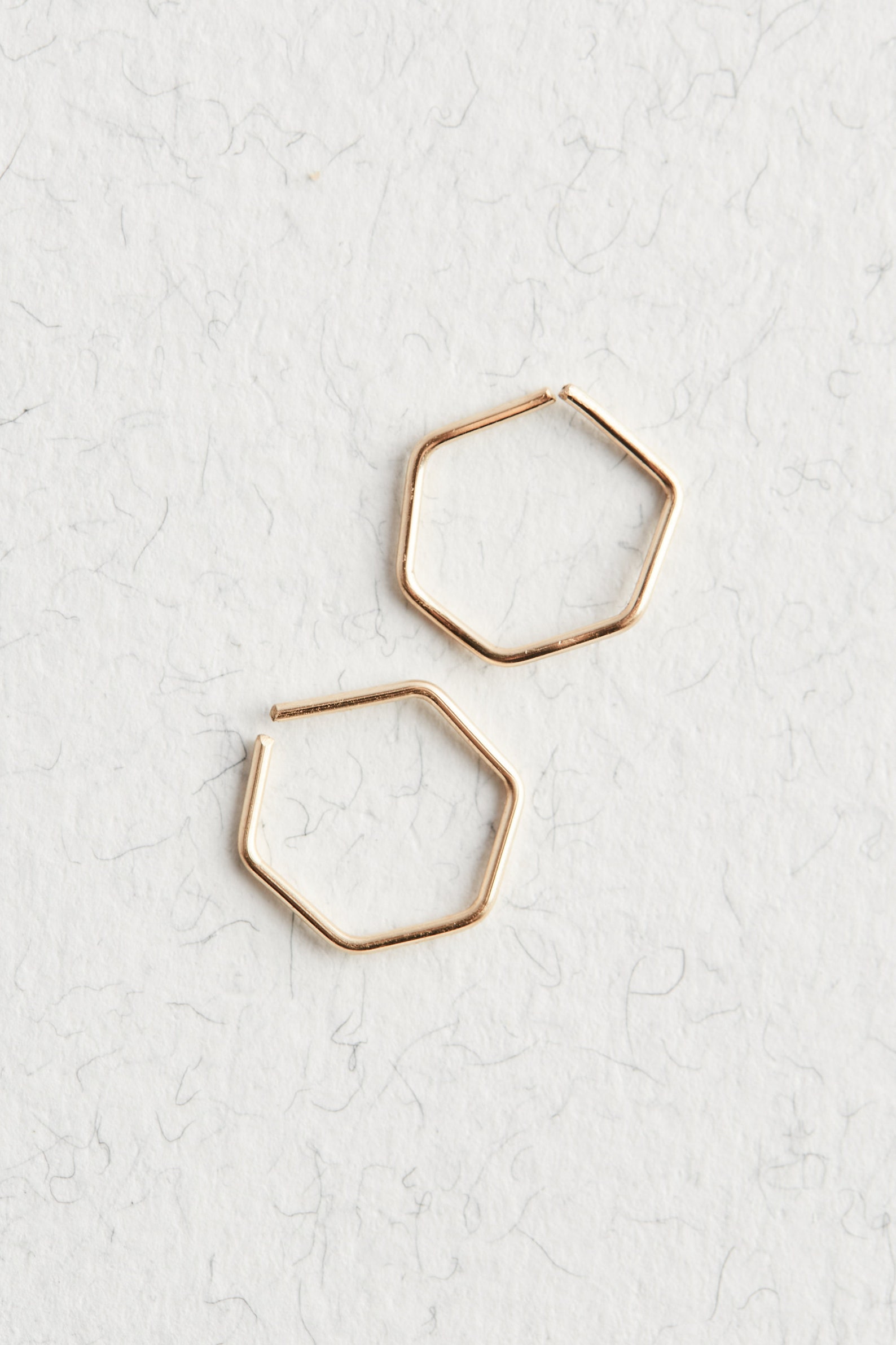 14K Gold Hexagon Hoops Hexagon Hoop Earrings Gold Hoop - Etsy UK