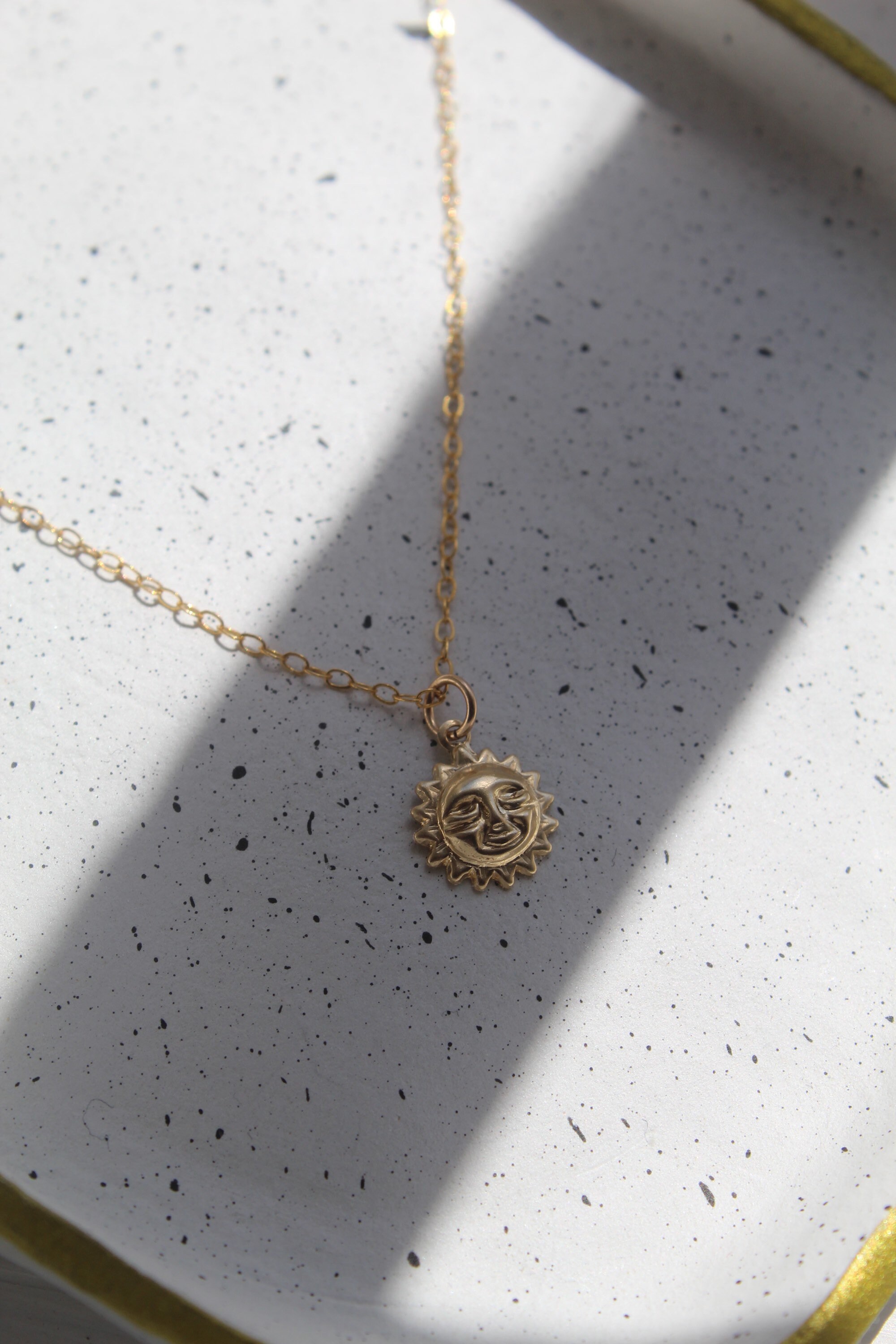 14k Gold Charm Necklace Gold Necklace Necklace For Woman | Etsy