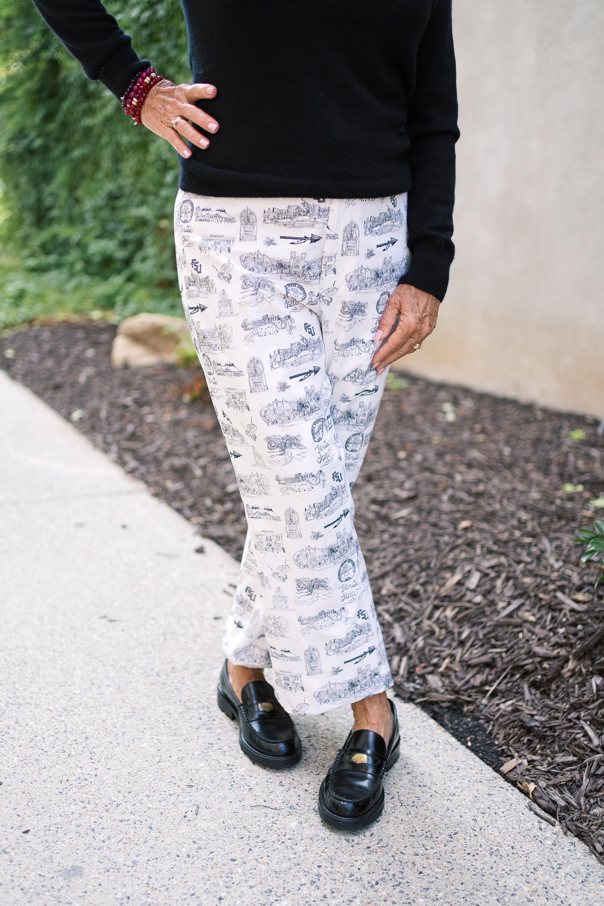 Rutledge Kick-flare Pant Florida State Black & White - Etsy