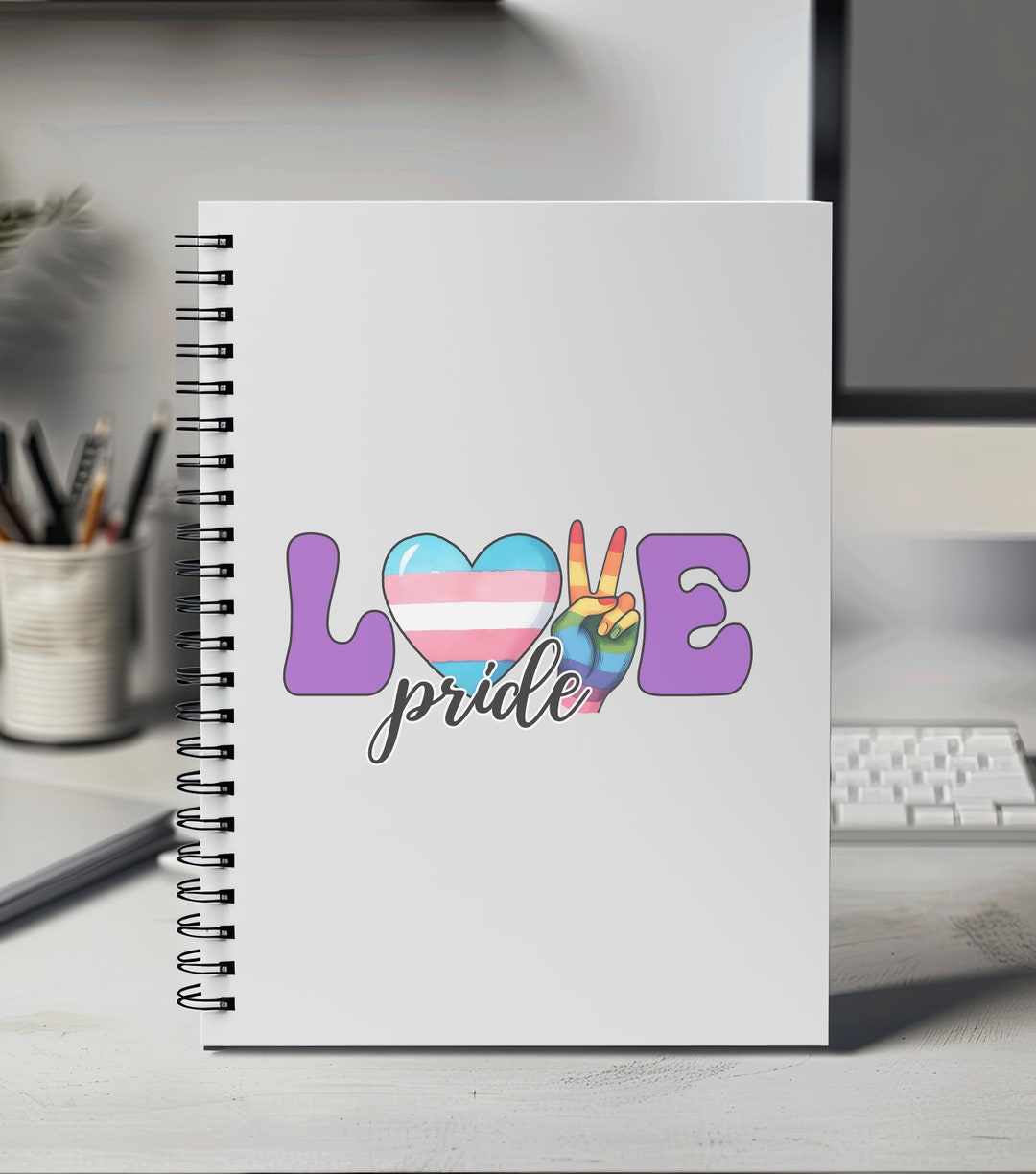 LOVE PRIDE Transgender Rainbow Spiral Notebook Lined Journal for School ...