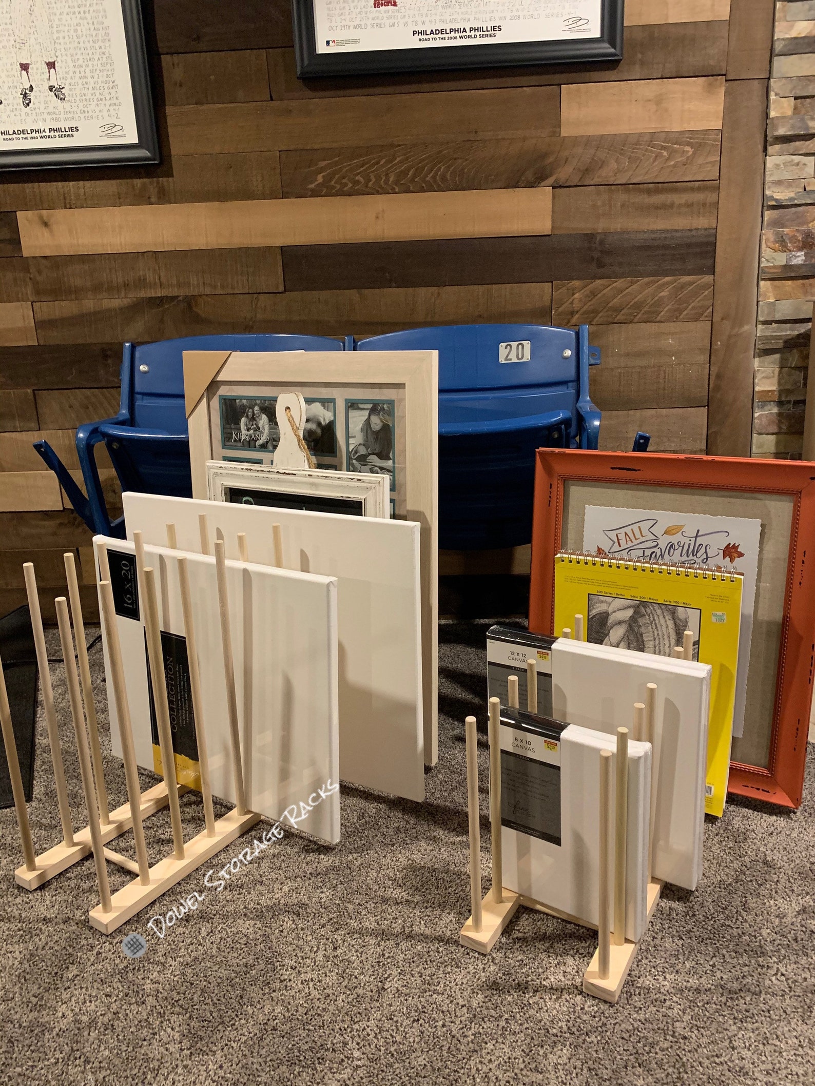 Art Storage Rack Wooden Dowel for Framed Art Picture | Etsy