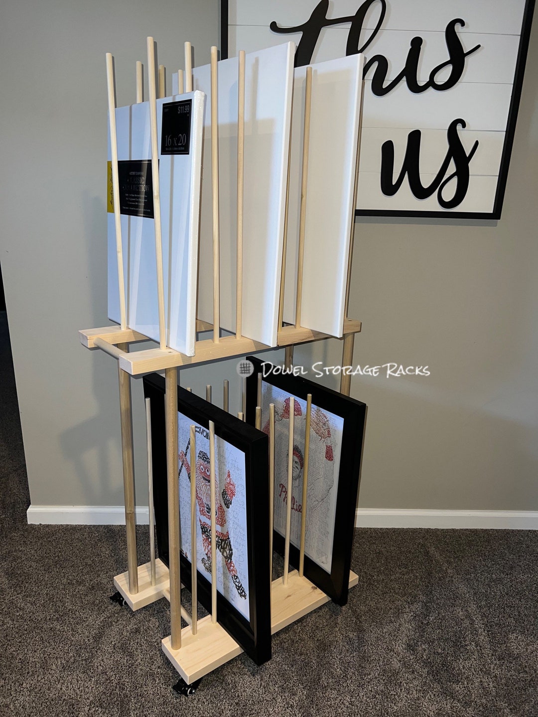 Two Tier Art Storage Cart With Swivel Caster Wheels 24 - Etsy