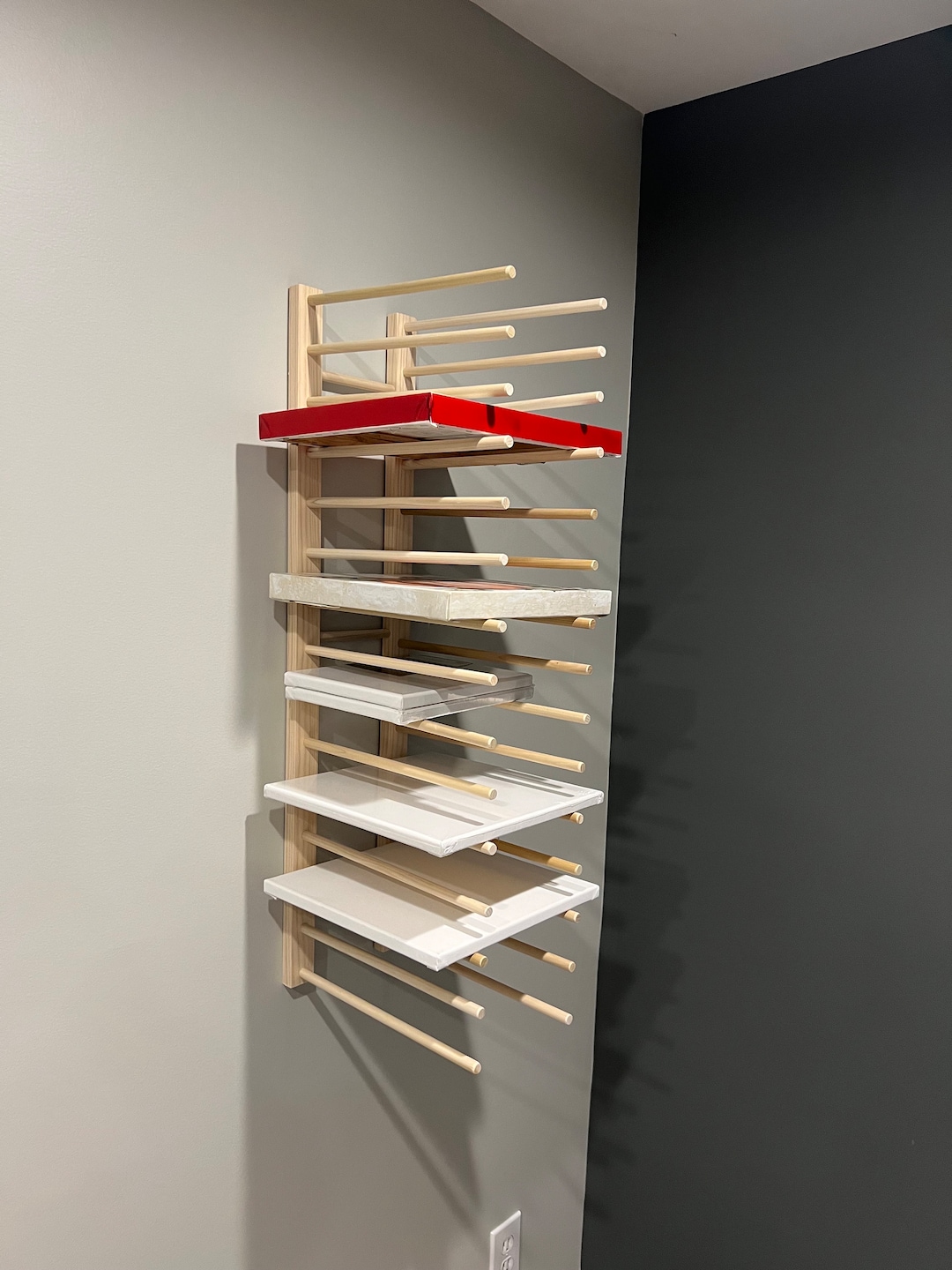 Wall Mount Art Storage Rack / Drying Rack - 36” X 8” - Storage for ...