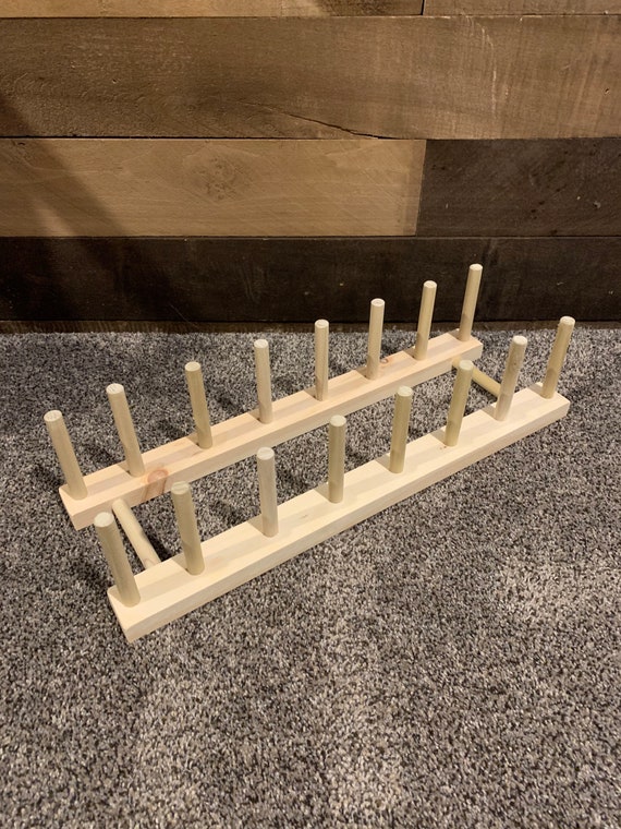 Wooden Dowel Storage Rack Plate Rack Framed Art Picture | Etsy