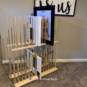 Two Tier Wheeled Art Storage Rack With 18” Tall Dowels - 36” Long ...