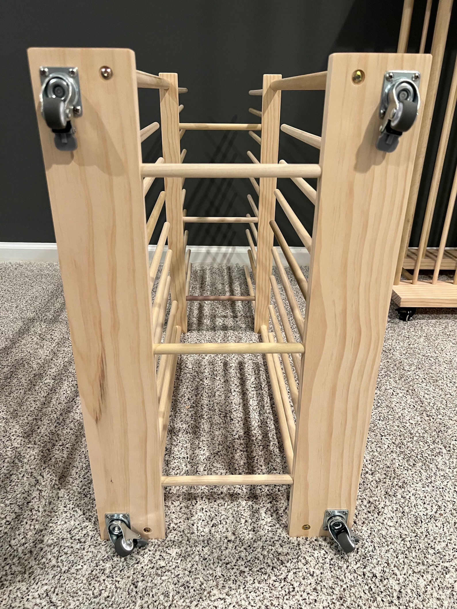 Two Tier Wheeled Art Storage Rack With 18” Tall Dowels - 24” Long ...