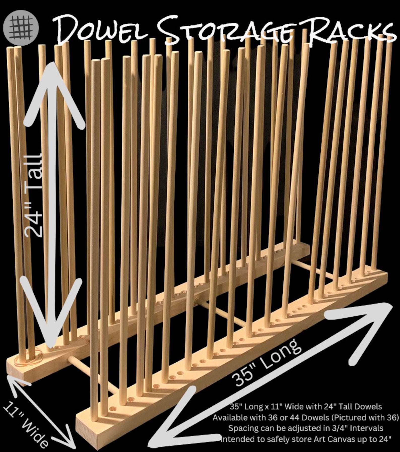 Adjustable Art Storage Rack 35 Long X 11 Wide With 24 - Etsy