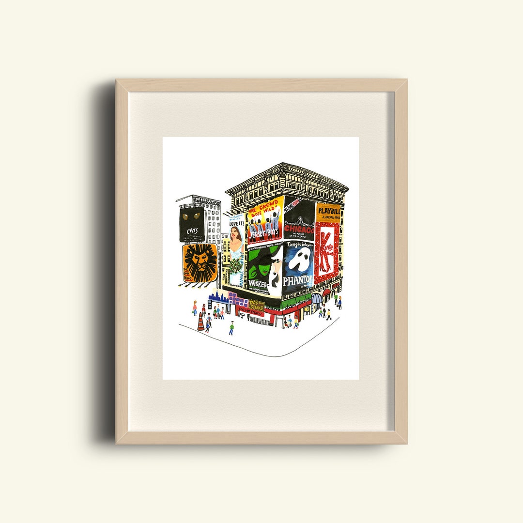 Broadway Musicals Art Print: New York Theater District, Signed Fine Art ...