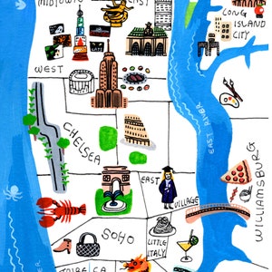 The Map of NYC, New York City Original Fine Art Print, Signed by Artist ...