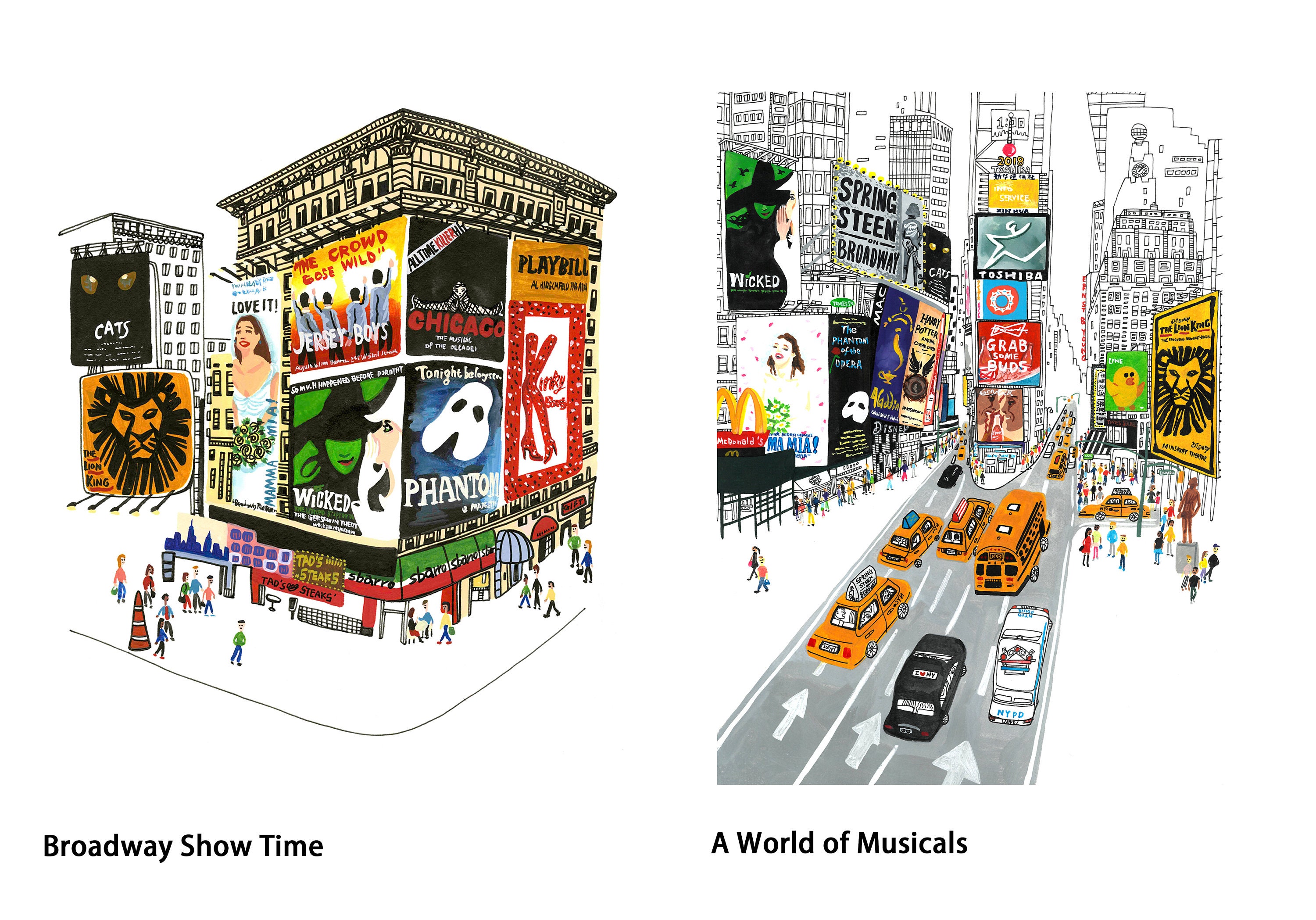 Broadway Musicals Art Print Broadway New York Original Fine - Etsy