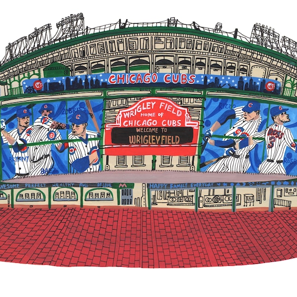 Wrigley Field Original Art - Etsy