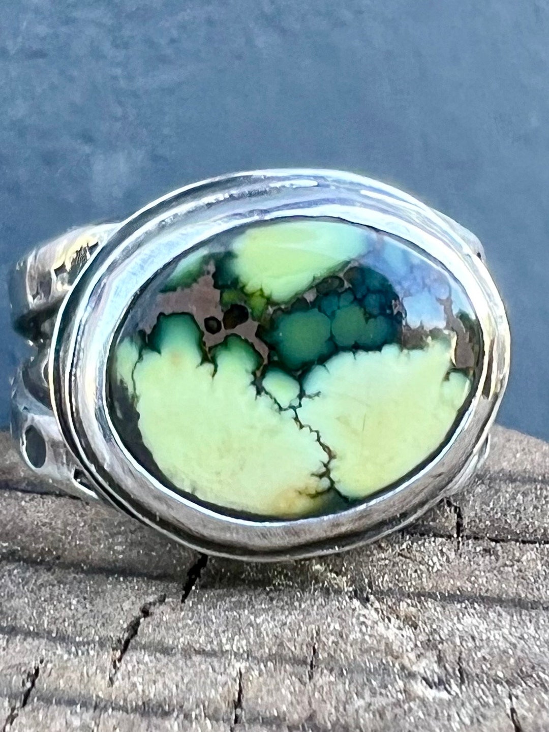 Damale, Bright Chartreuse, and Deep Army Green, Hard Stone. Hand Tooled ...