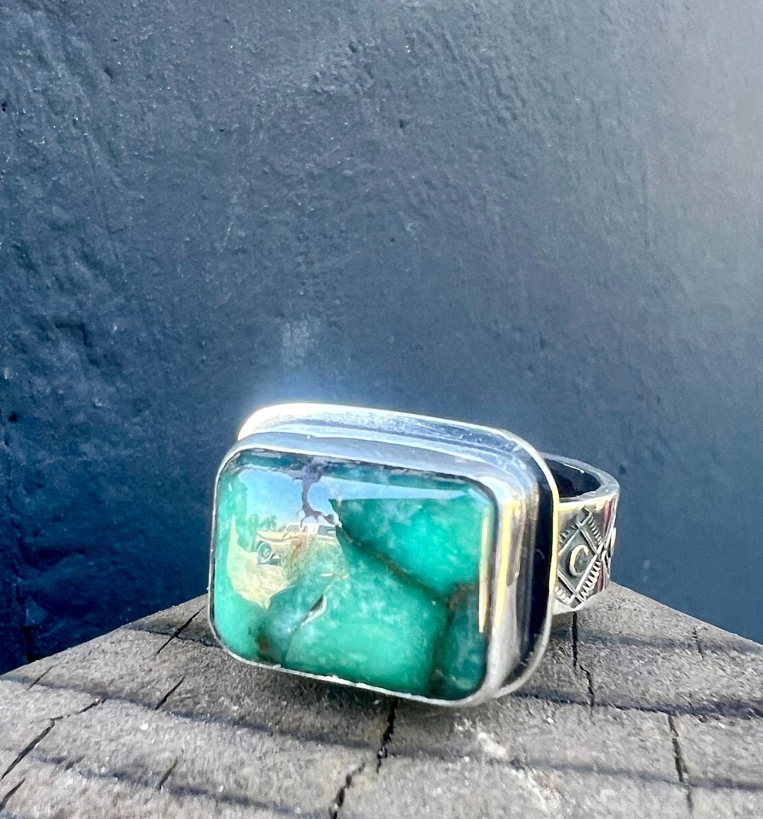 Damale, Natural, Gemmie, Emerald Green, Hard Stone. Hand Tooled ...