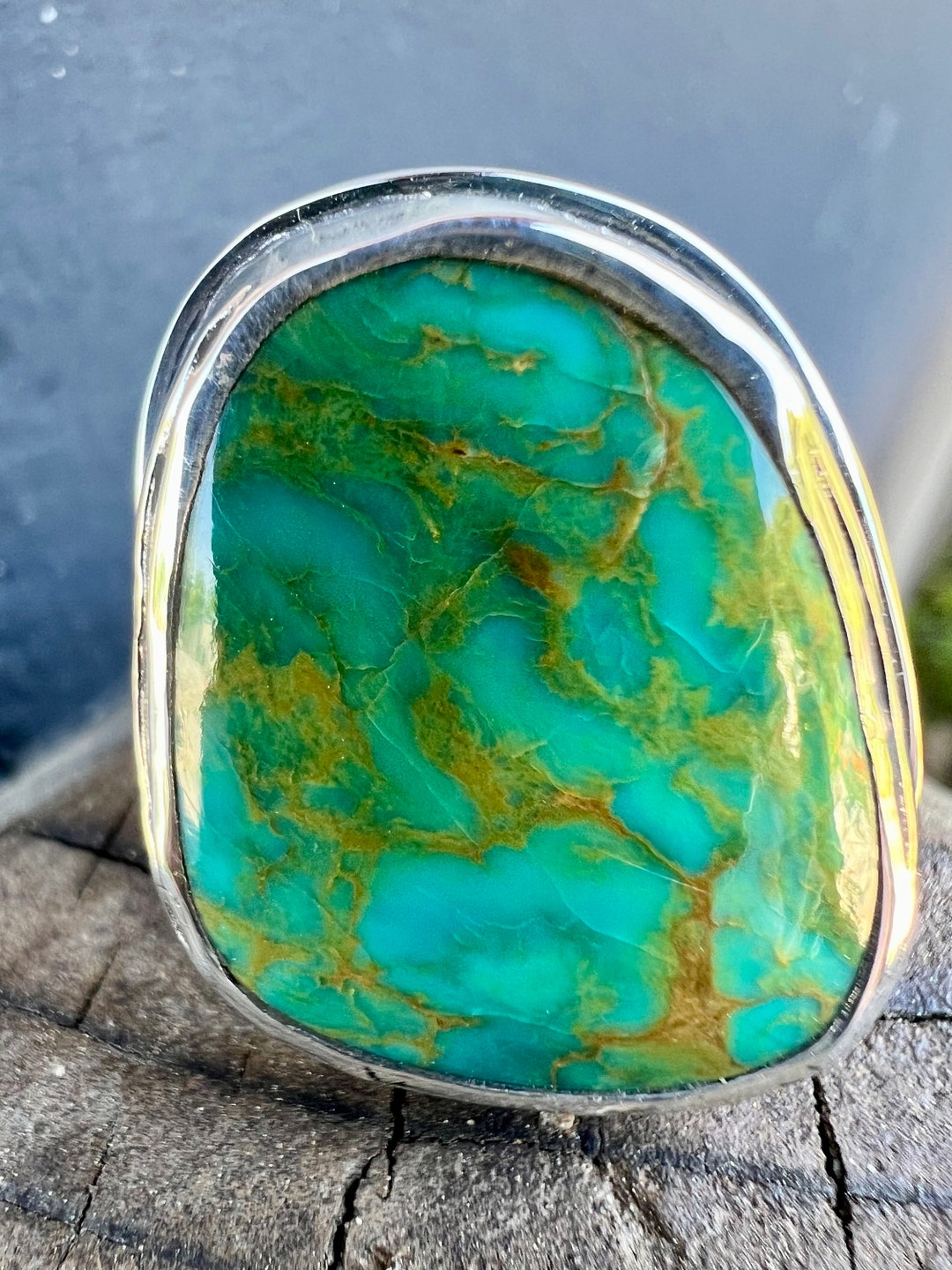 Kingmanturquoise, Sterling Silver Hand Stamped, One of a Kind, Heavy ...