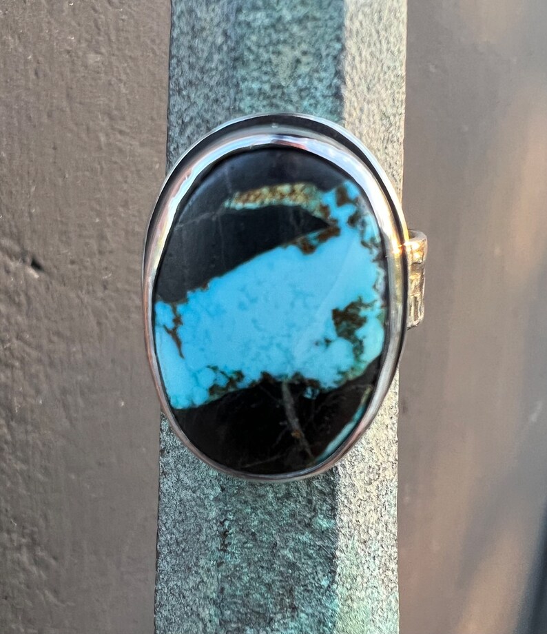 Hand Forged Sterling Silver Blue Moon Turquoise Ringsize 9 - Etsy