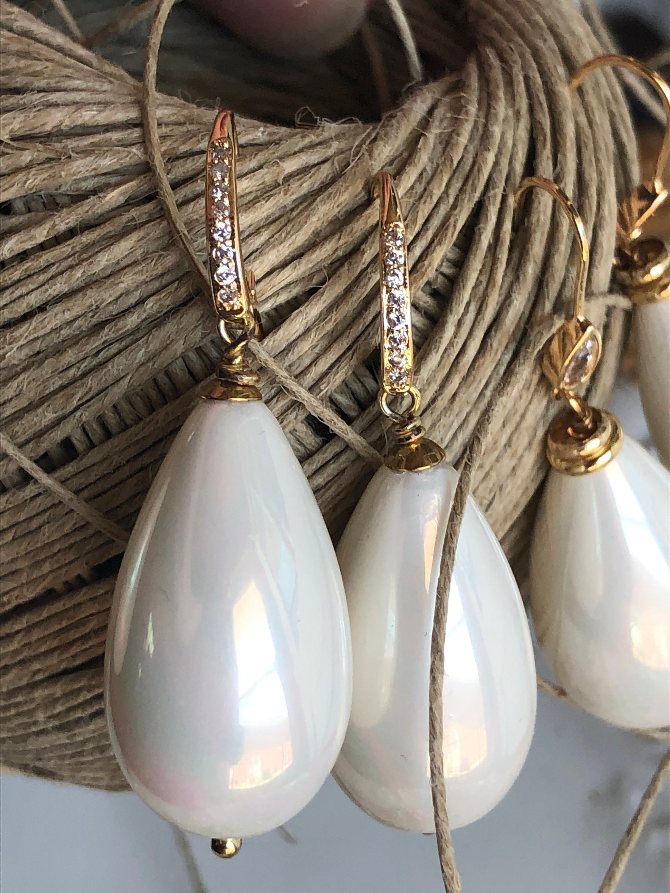 Vermeer Replica Earrings, Girl With a Pearl, Big Pearl Drop Earrings ...