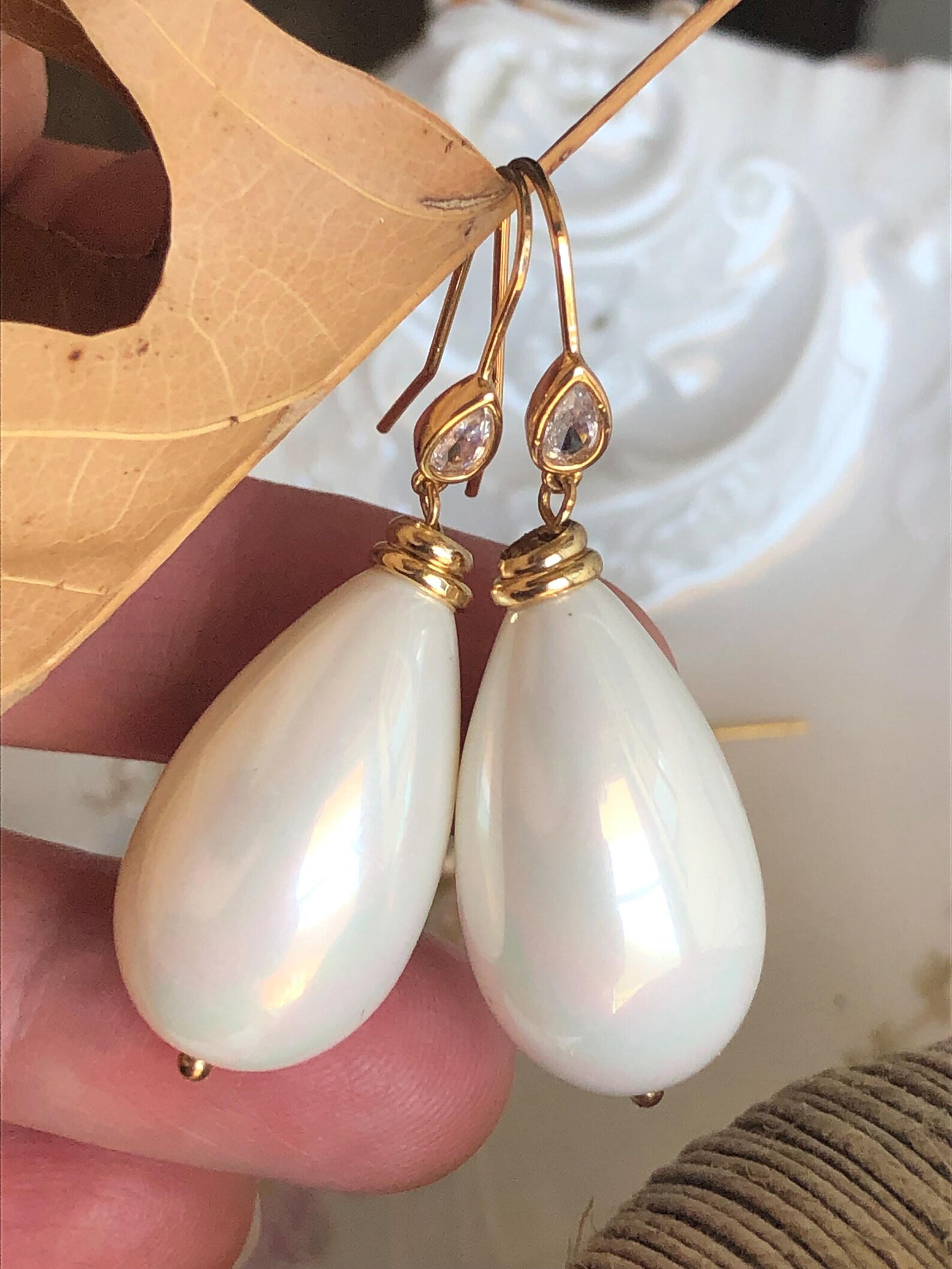 Vermeer Replica Earrings, Girl With a Pearl, Big Pearl Drop Earrings ...