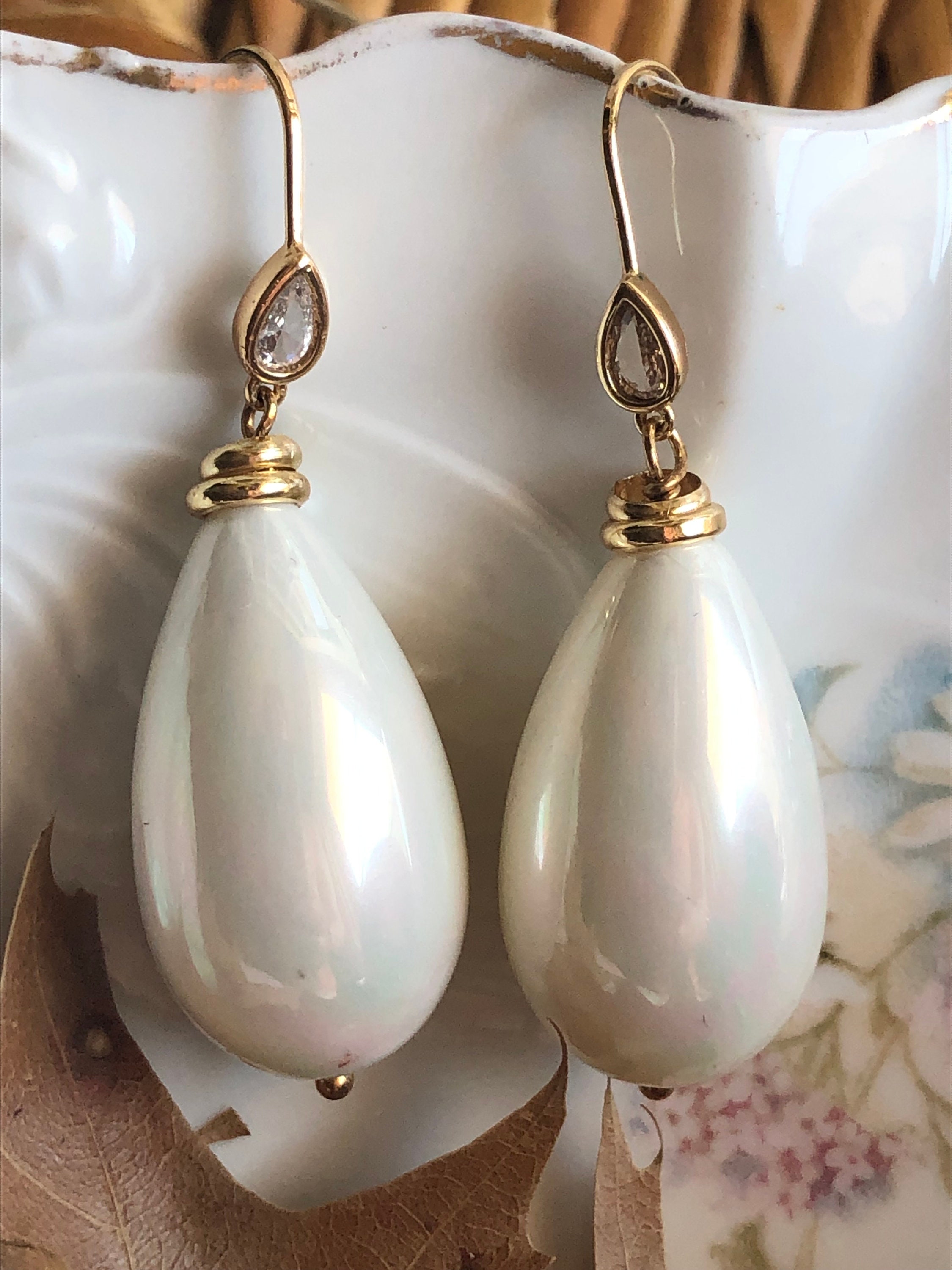 Vermeer Replica Earrings, Girl With a Pearl, Big Pearl Drop Earrings ...