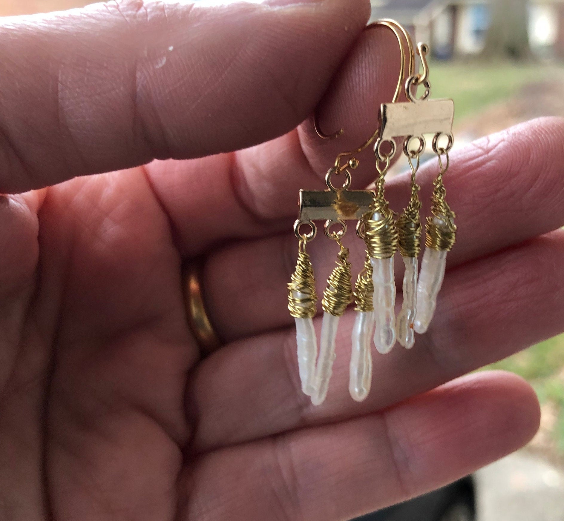 Roman Style Pearl Earrings Roman Crotalia Earrings Wedding - Etsy