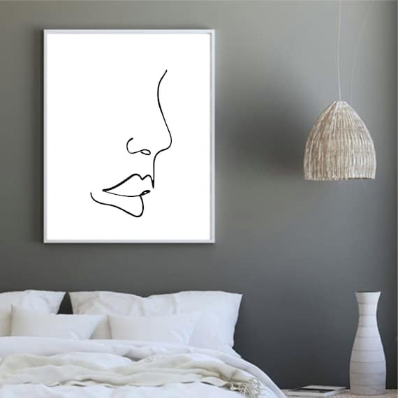 Minimalist Face Abstract Painting 2 Digital Download Black | Etsy
