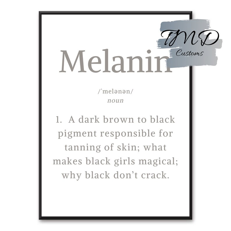 Melanin Definition Digital Download Black Girl Magic Wall | Etsy
