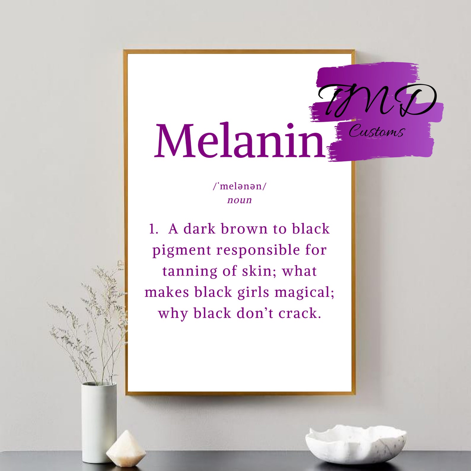 Melanin Definition Digital Download - Black Girl Magic Wall Art ...