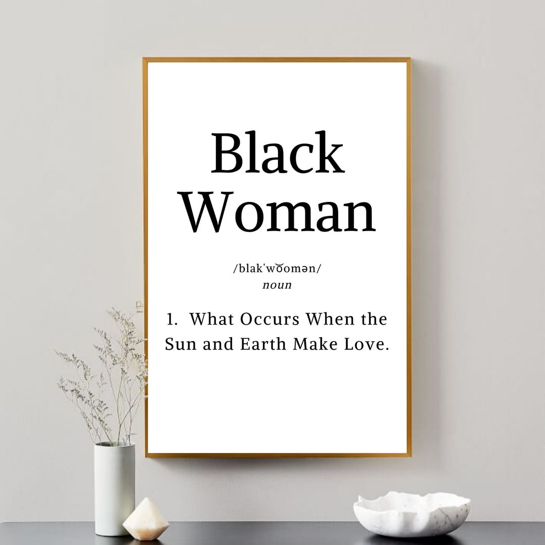 Black Woman Definition Digital Download - Black Girl Magic Wall Art ...