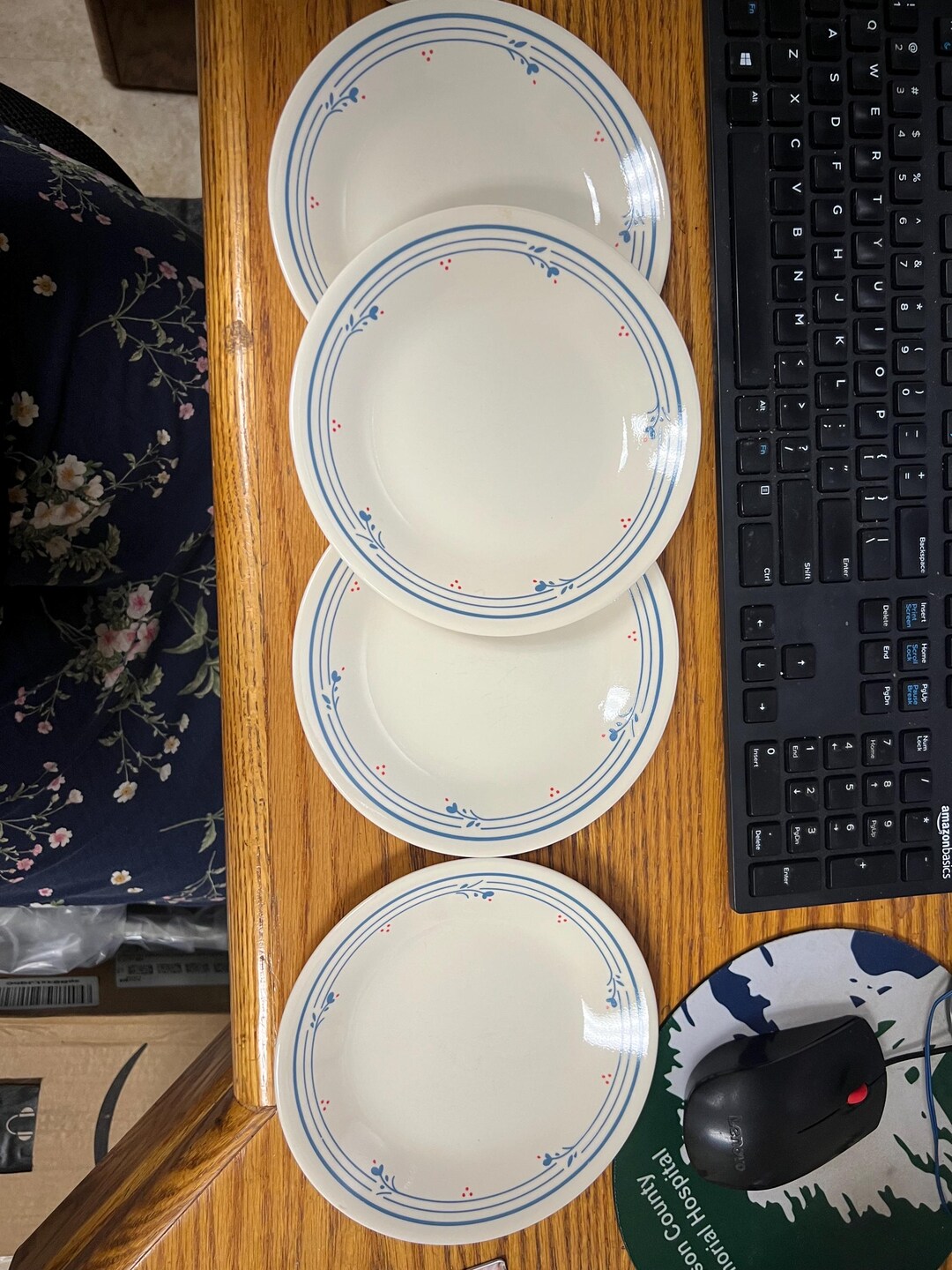 Four Corelle Corningware Country Violets Pattern Bread Dessert Plates ...