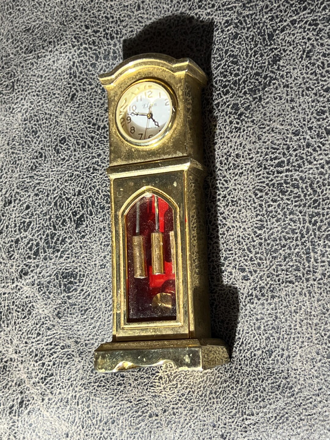 Elgin Grandfather Clock Brass Solid Heavy for Its Size Doll House ...