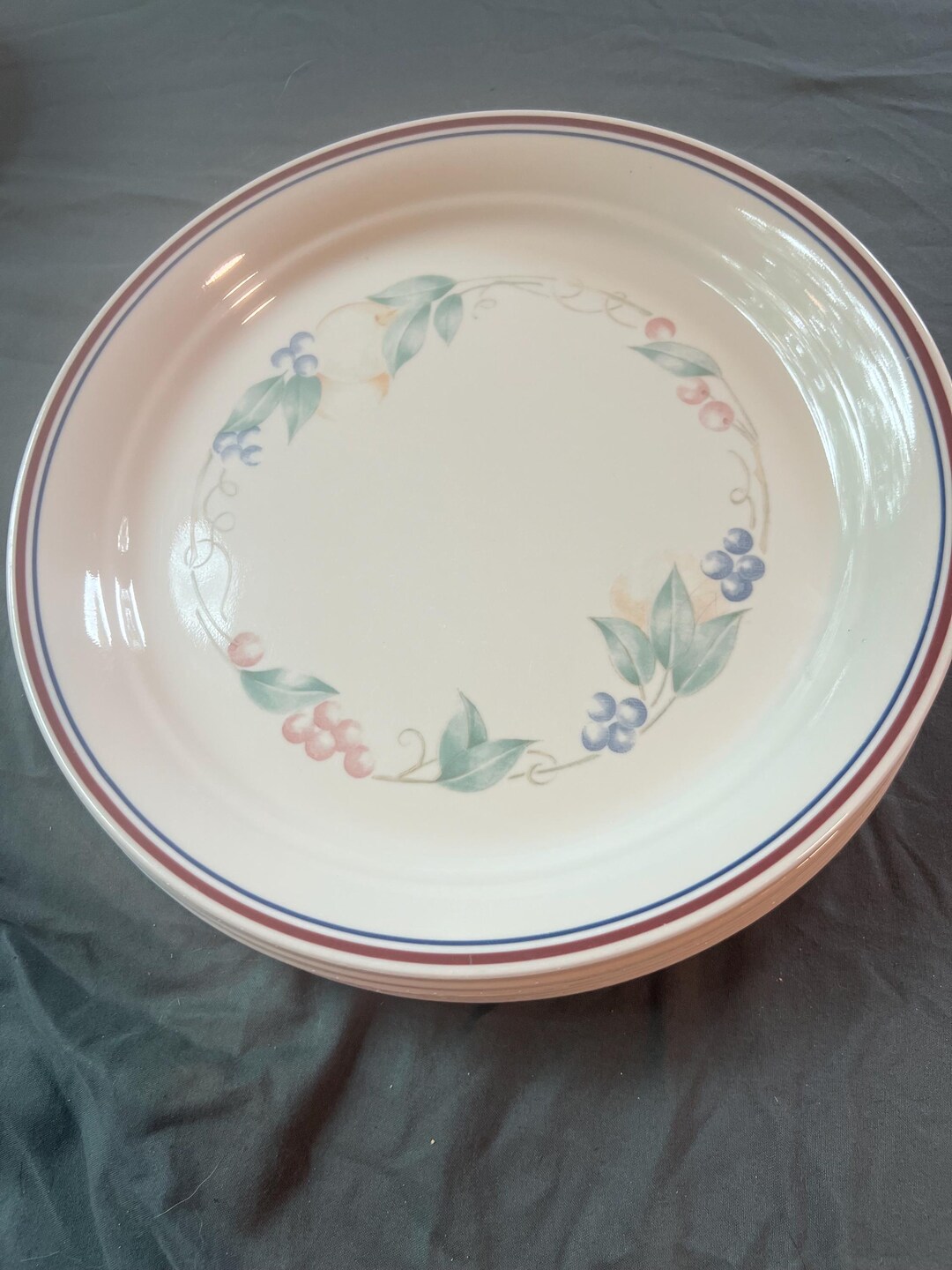 Set of 9 Corelle Fruit Abundance Dinner Plates Pattern is a Little ...