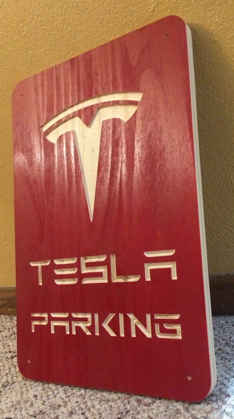 Carved Wood Tesla Parking Sign - Etsy