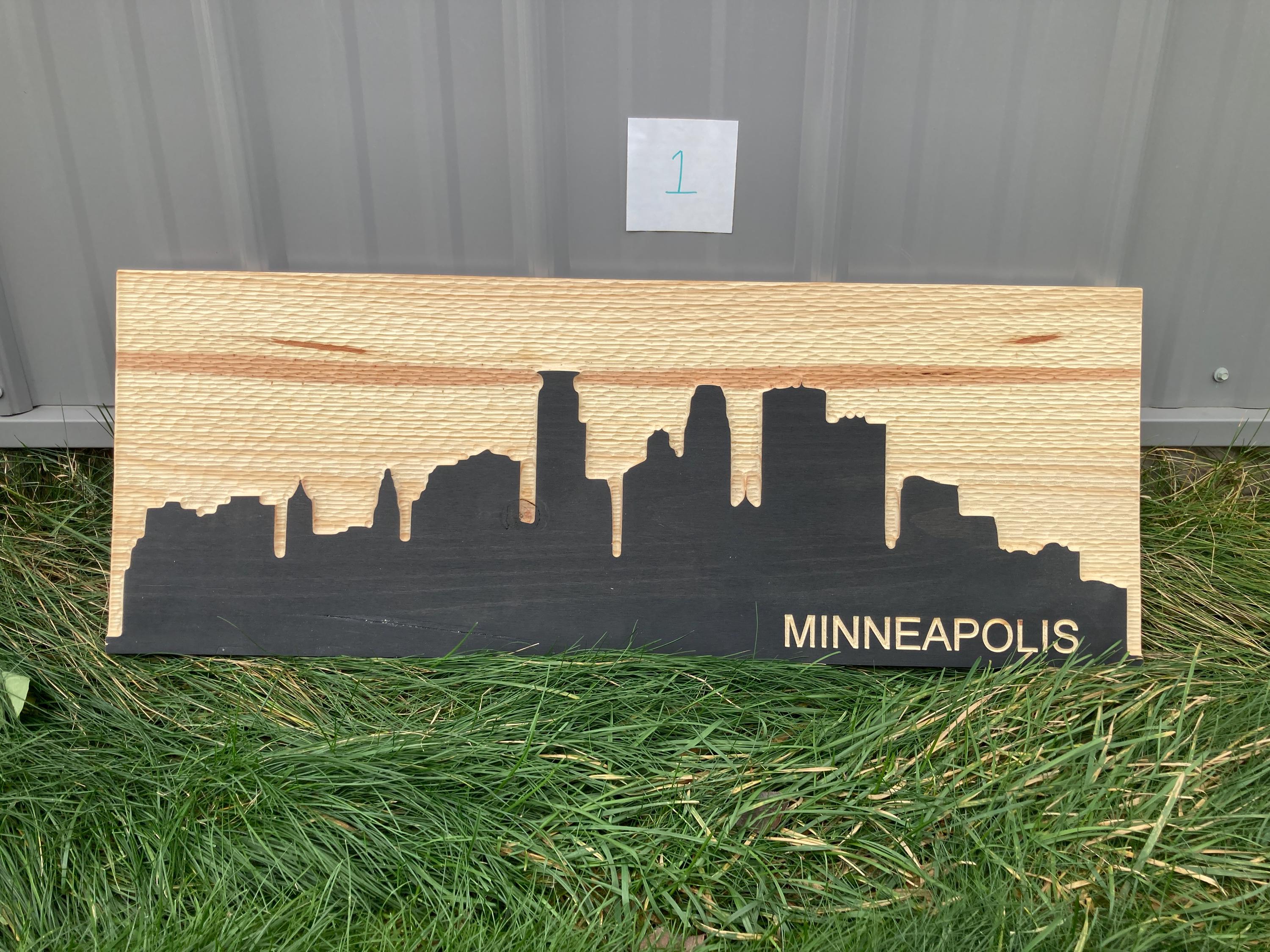 Carved Wood Minneapolis Skyline Sign - Etsy