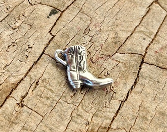 Silver Cowboy Boot Necklace Sterling Silver Cowboy Boot Charm on a ...