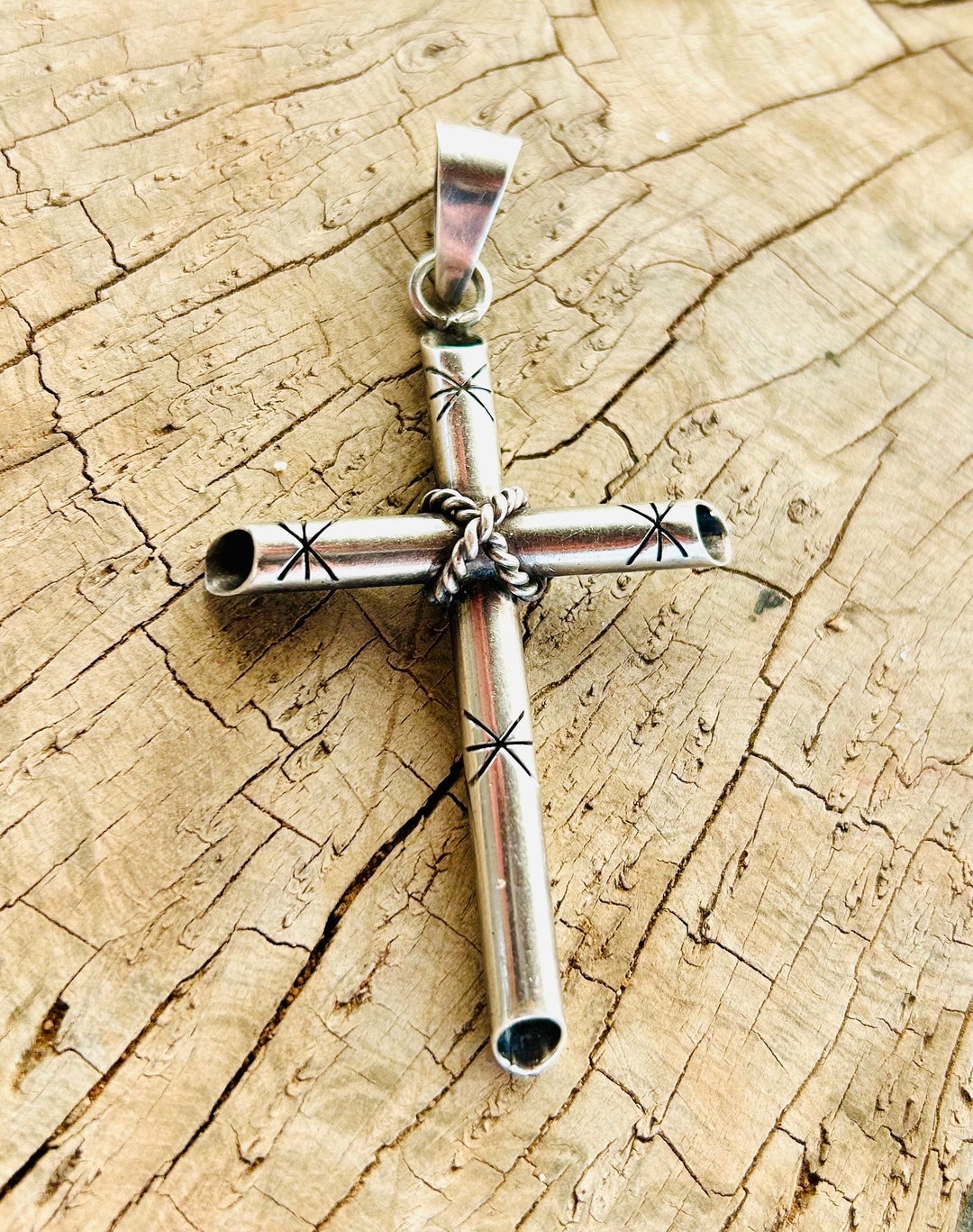 Vintage Taxco Mexico Large Sterling Silver Cross Pendant - Etsy