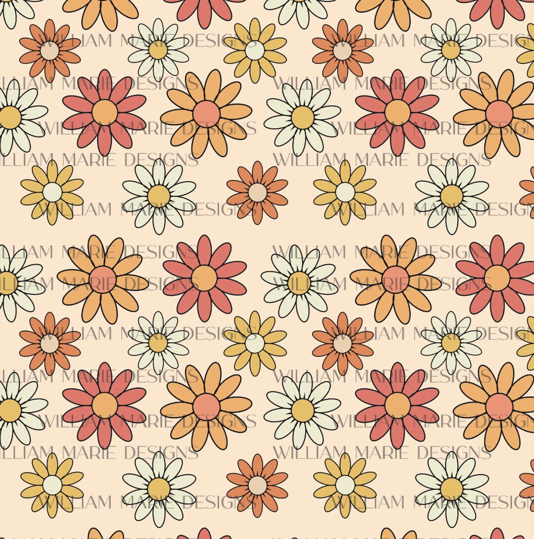 Daisy Seamless File, Floral Seamless Pattern, Retro Seamless Files ...