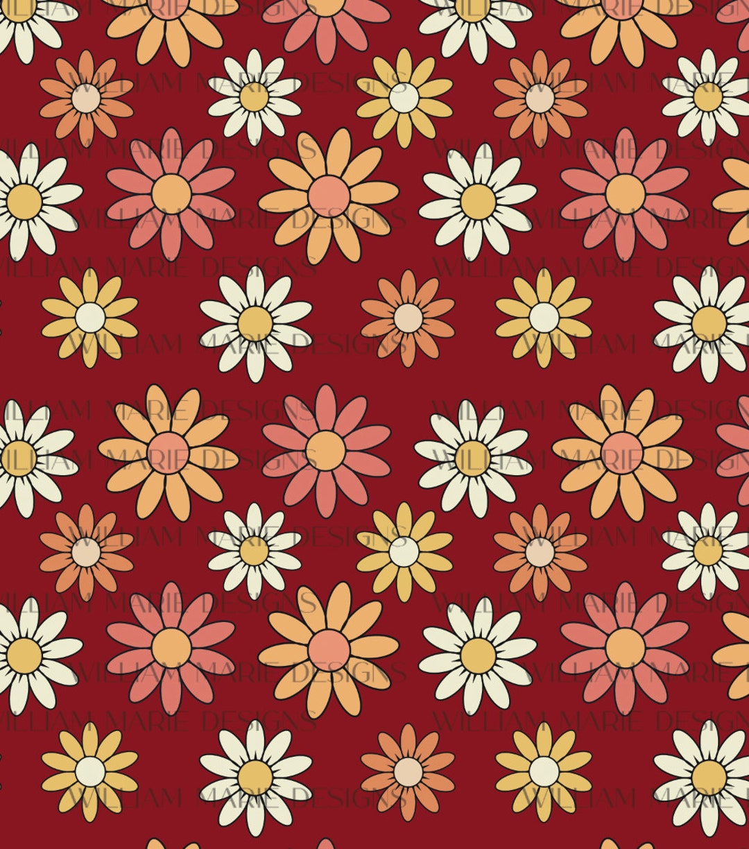 Daisy Seamless File, Floral Seamless Pattern, Retro Seamless Files ...