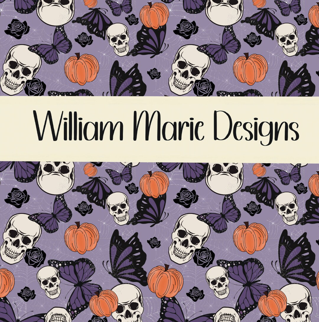 Skull Seamless Pattern, Floral Skull, Halloween Seamless, Halloween ...