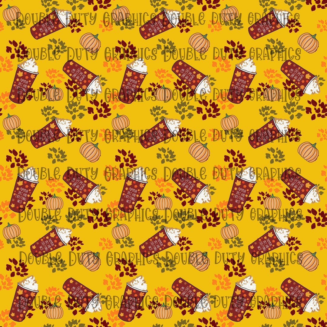 Pumpkin Spice Latte, Fall Seamless Design, Seamless Pattern Fall ...