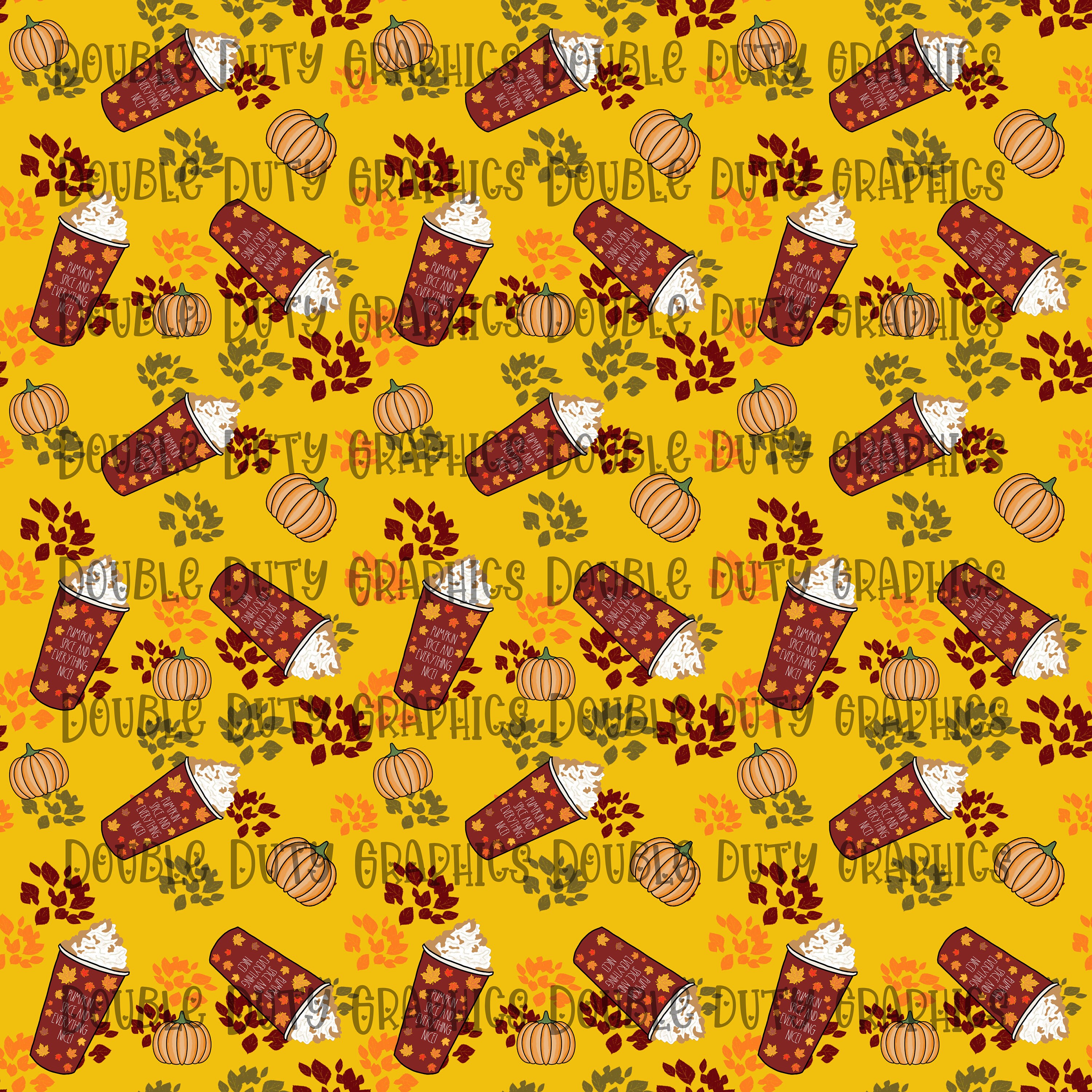 Pumpkin Spice Latte, Fall Seamless Design, Seamless Pattern Fall ...