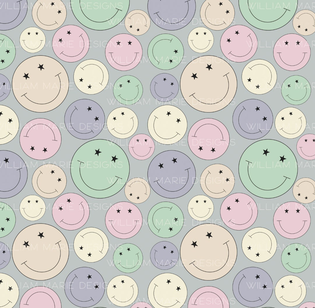Smiley Face Seamless Pattern Smiley Face Seamless Smiley - Etsy